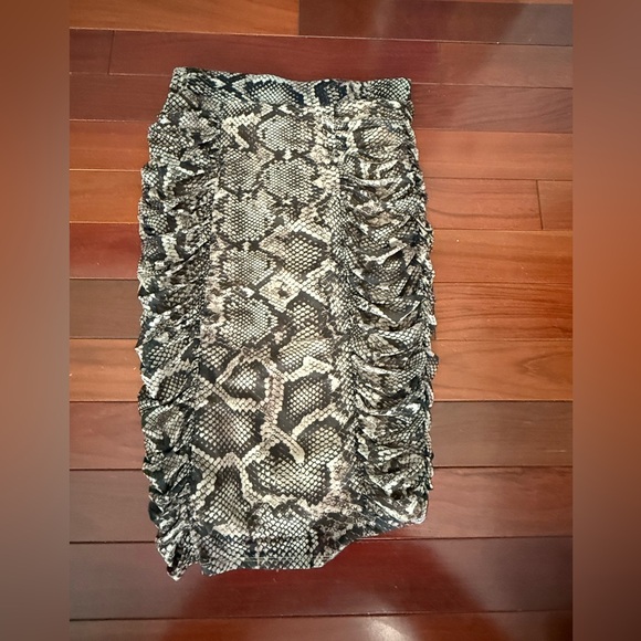 Cable & Gauge | Skirts | Cable Gauge Silver Ruched Pencil Midi Skirt ...